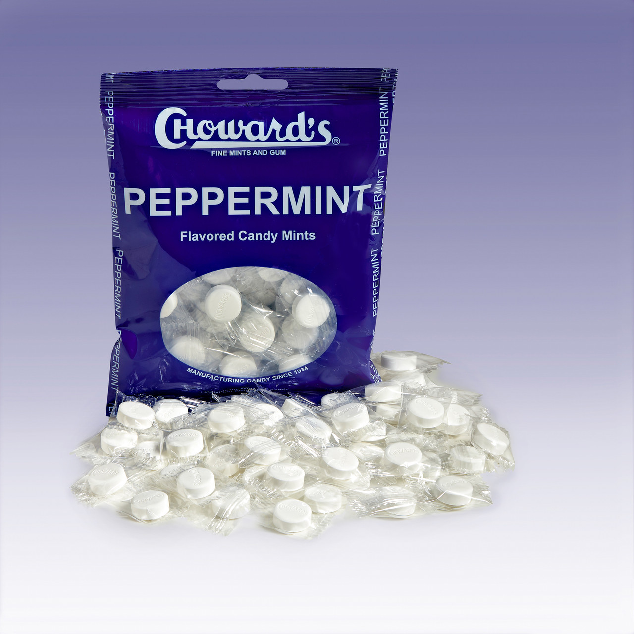 WHOLESALE Choward's Peppermint mints individually wrapped 3oz. peg bag ...