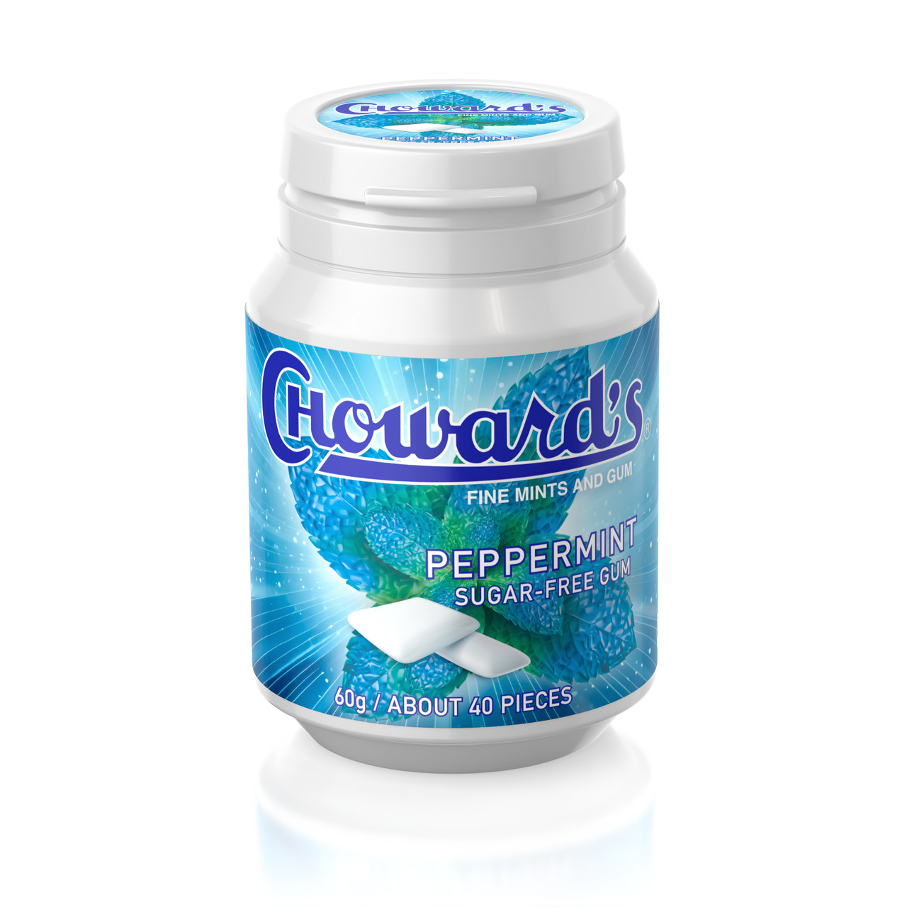 Choward's Peppermint Sugar Free Gum Bottle | chowardcompany.com