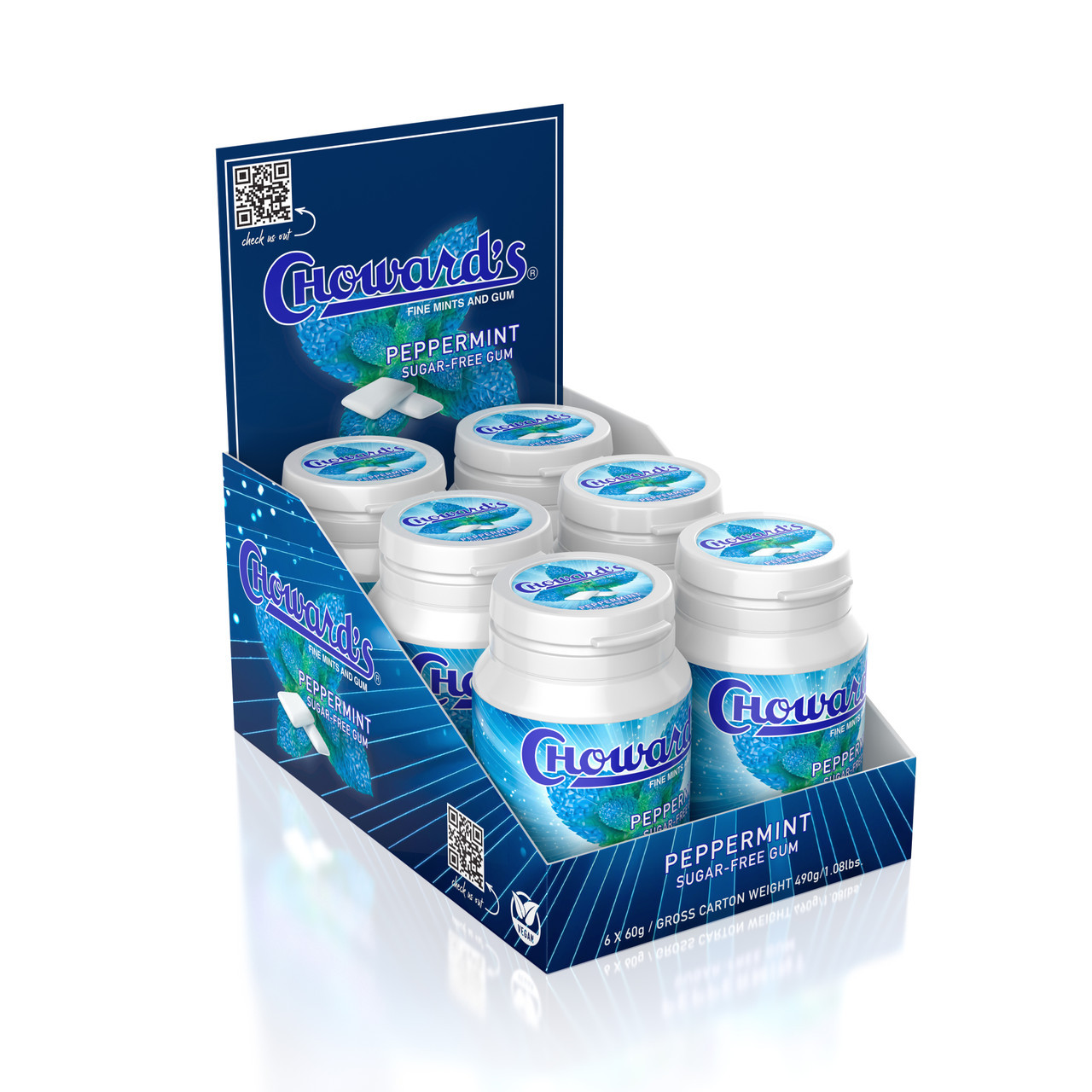 WHOLESALE Choward's Peppermint Sugar Free Gum Bottle (6 Count ...