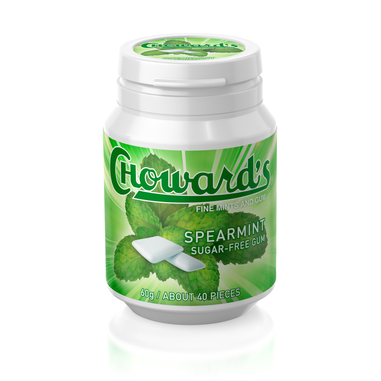 Choward's Spearmint Sugar Free Gum Bottle | chowardcompany.com